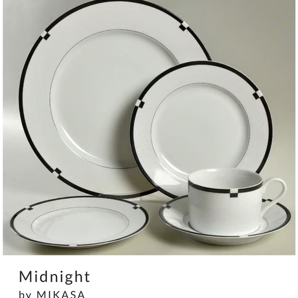 Mikasa | Dining | Mikasa Midnight Dinnerware Set Black And White 4 Sets ...
